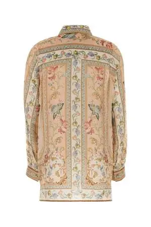 Zimmermann Printed Silk Oversize Roselight Shirt - Multicolor