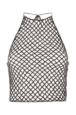 Alaïa Two-tone Crochet Top - Brown