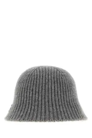 Miu Miu Grey Wool Blend Bucket Hat - Gray