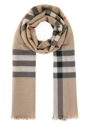 Burberry Embroidered Wool Blend Foulard - Multicolor