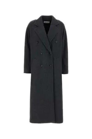Max Mara Max Mara Women Dark Grey Cashmere Blend Cadmio Coat Gray