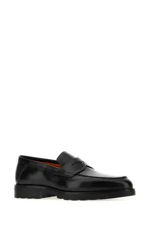 Santoni Leather Rock Loafers