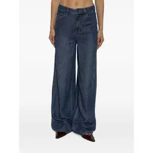 SELF-PORTRAIT Denim Wide-leg Jeans - Blue