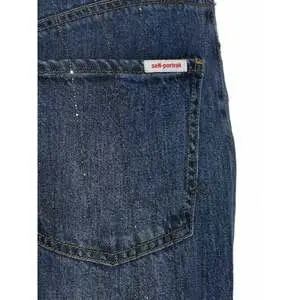 SELF-PORTRAIT Denim Wide-leg Jeans - Blue