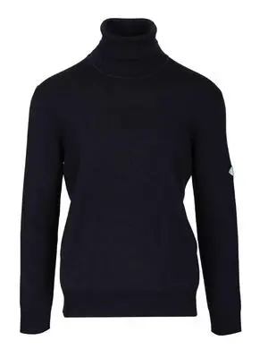 Bottega Veneta Navy Wool Turtleneck Sweater - Blue
