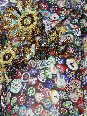 Dries Van Noten Printed Georgette Blouse With Sequin Decorations