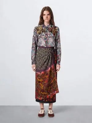 Dries Van Noten Printed Georgette Blouse With Sequin Decorations