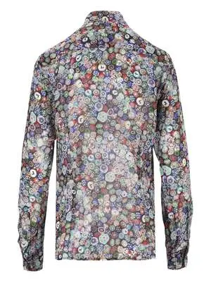 Dries Van Noten Printed Georgette Blouse With Sequin Decorations - Multicolor