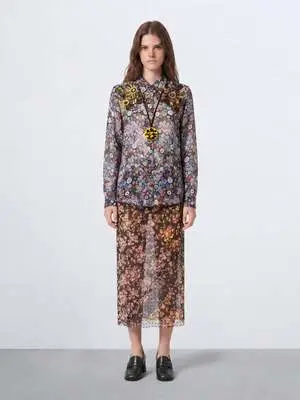 Dries Van Noten Printed Georgette Blouse With Sequin Decorations - Multicolor
