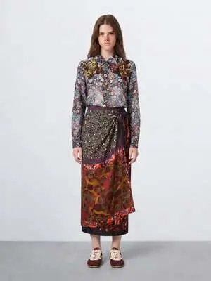 Dries Van Noten Printed Georgette Blouse With Sequin Decorations - Multicolor