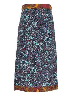 Dries Van Noten Draped Midi Viscose Skirt - Multicolor