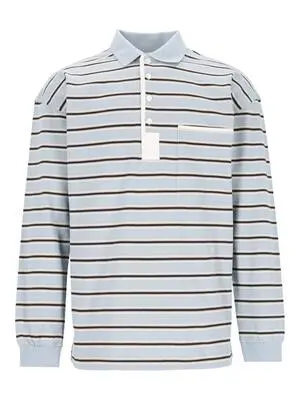 Bottega Veneta Striped Polo Shirt - Blue