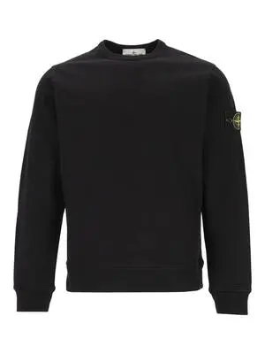 Stone Island Organic Cotton Crewneck Sweatshirt - Black