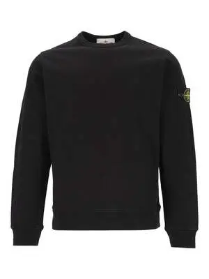 Stone Island Organic Cotton Crewneck Sweatshirt - Black