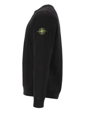 Stone Island Organic Cotton Crewneck Sweatshirt - Black