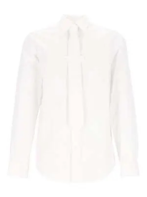 Dries Van Noten Poplin Shirt With Tie - White