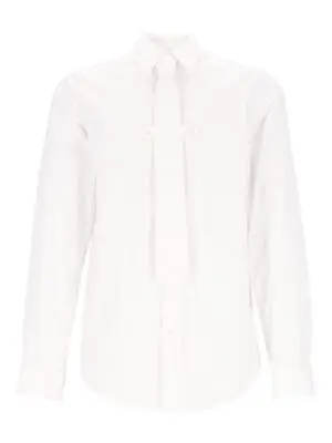 Dries Van Noten Poplin Shirt With Tie - White