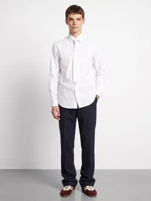 Dries Van Noten Poplin Shirt With Tie - White