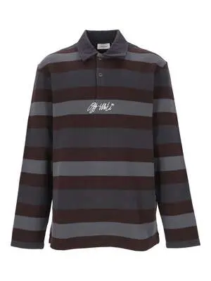 Off-White Long-sleeved Polo Shirt - Multicolor