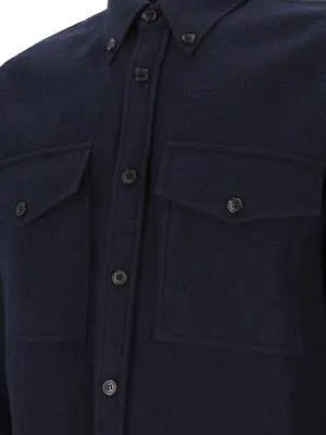 Dries Van Noten Wool Shirt Jacket - Blue
