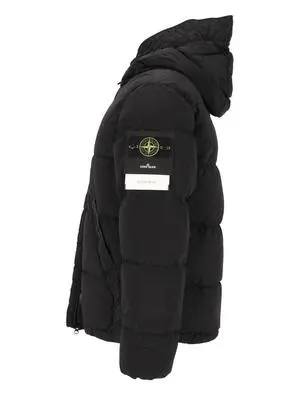 Stone Island Hooded Down Jacket In Nylon Metal Fabric