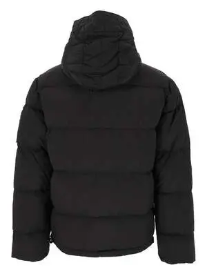 Stone Island Hooded Down Jacket In Nylon Metal Fabric - Black