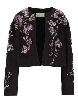 Dries Van Noten Vonda Short Jacket With Embroidery - Black