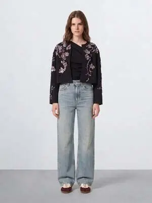 Dries Van Noten Vonda Short Jacket With Embroidery