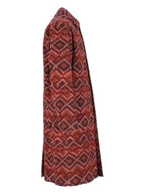 Dries Van Noten Long Printed Velvet Coat