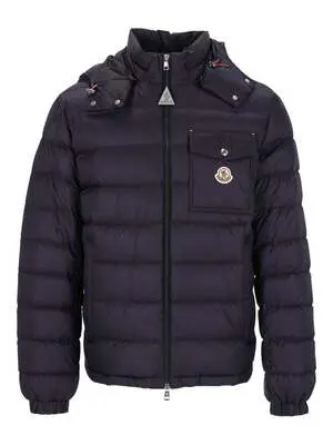 Moncler Verith Short Down Jacket With Hood - Blue