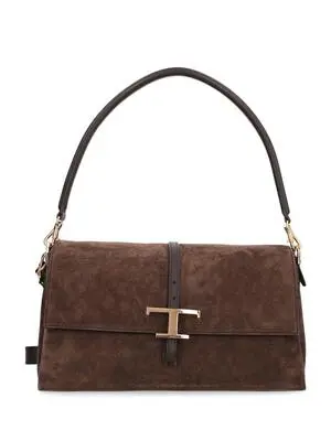 TOD'S Small “flap T Timeless” Bag In Suede