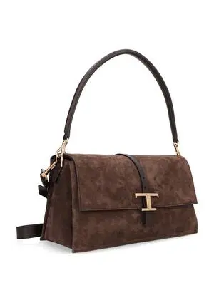 TOD'S Small “flap T Timeless” Bag In Suede