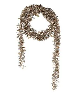 Dries Van Noten Decorated Brass Scarf Necklace - Silver