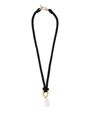FORTE_FORTE Necklace With Pearl Pendant - Black