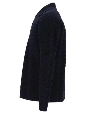 Bottega Veneta Woven Wool Polo Shirt