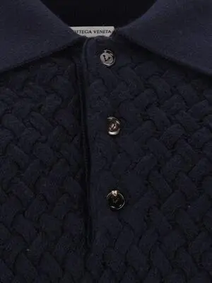 Bottega Veneta Woven Wool Polo Shirt