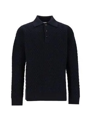 Bottega Veneta Woven Wool Polo Shirt