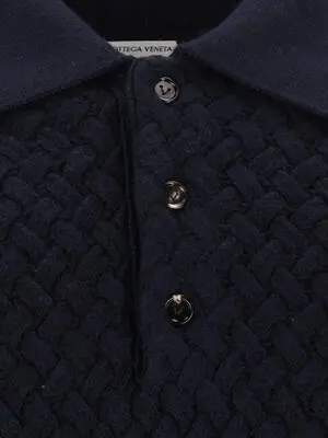 Bottega Veneta Woven Wool Polo Shirt