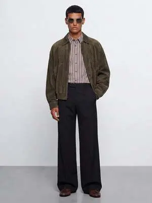 Saint Laurent Vintage Split Leather Bomber Jacket