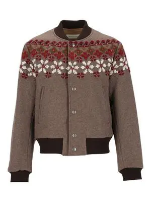 Dries Van Noten Valtor Bomber Jacket In Wool Blend - Gray