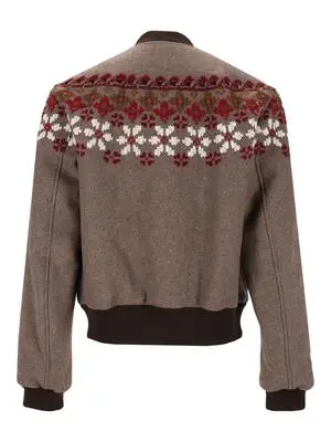 Dries Van Noten Valtor Bomber Jacket In Wool Blend