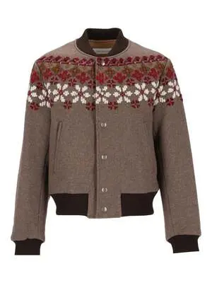 Dries Van Noten Valtor Bomber Jacket In Wool Blend - Gray