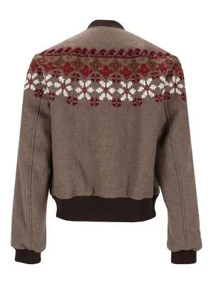Dries Van Noten Valtor Bomber Jacket In Wool Blend