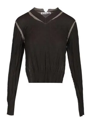 Acne Studios Crumpled V-neck Sweater - Brown