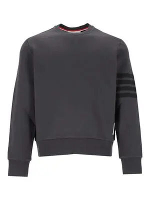 Thom Browne Bar Cotton Jersey Sweatshirt - Gray
