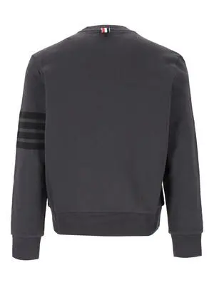 Thom Browne Bar Cotton Jersey Sweatshirt - Gray