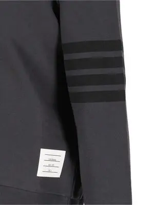 Thom Browne Bar Cotton Jersey Sweatshirt - Gray