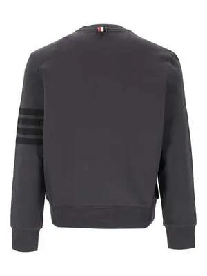 Thom Browne Bar Cotton Jersey Sweatshirt - Gray