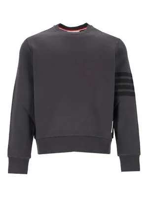 Thom Browne Bar Cotton Jersey Sweatshirt - Gray
