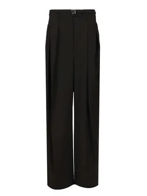 Sportmax Wide-leg Trousers In Stretch Wool - Black